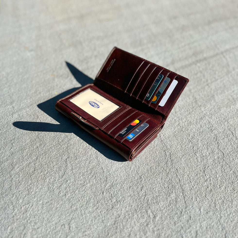 Floto Roma Italian Checkbook Wallet in Full Grain Leather